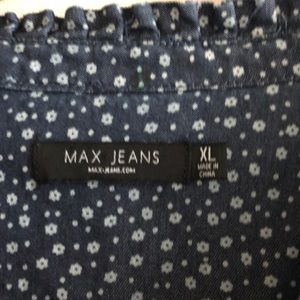 Max Jeans | Tops | Max Jeans Microflower Print Buttondown Xl | Poshmark